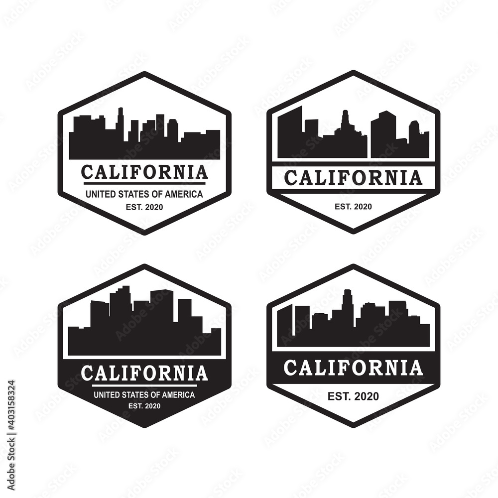 california skyline silhouette vector logo Stock Vector | Adobe Stock