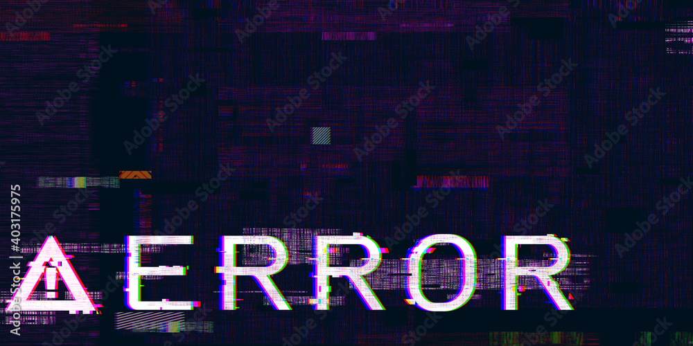 Glitch effect of 3d illustration exclamation mark Failed Systems ...