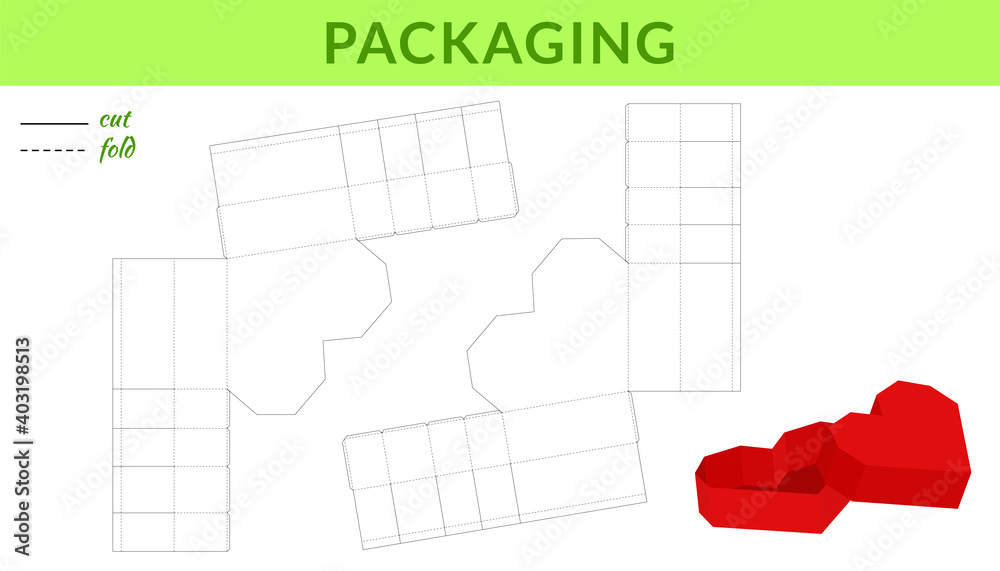 Heart packaging design for Valentine's day, birthdays, baby showers for ...