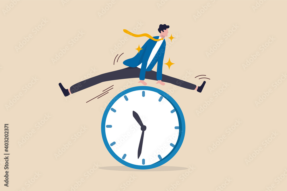 Smart time management, success in work strategy on business deadline or ...