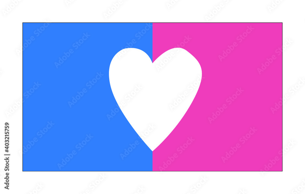Vector illustration of flat straight cisgender pride flag on white ...