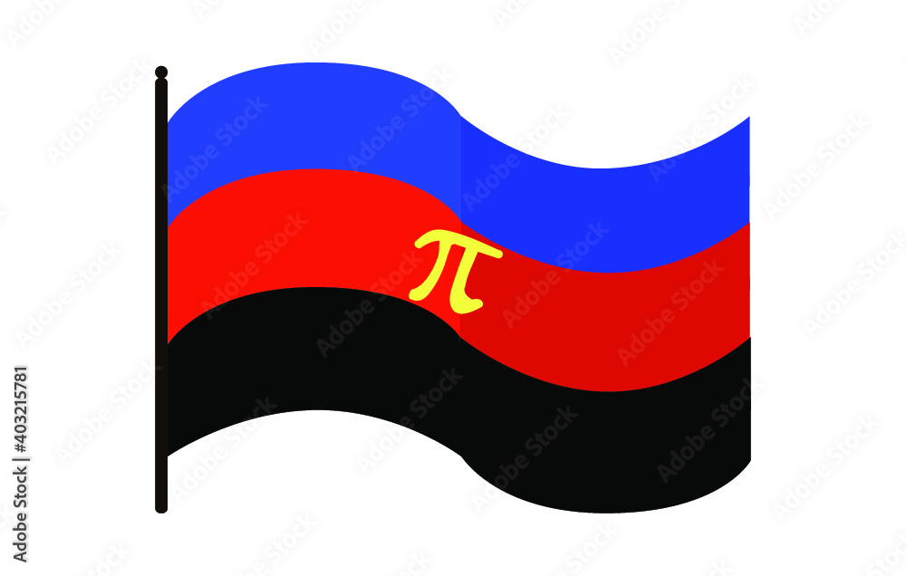 Vector illustration of waving Polyamory pride flag on white background ...