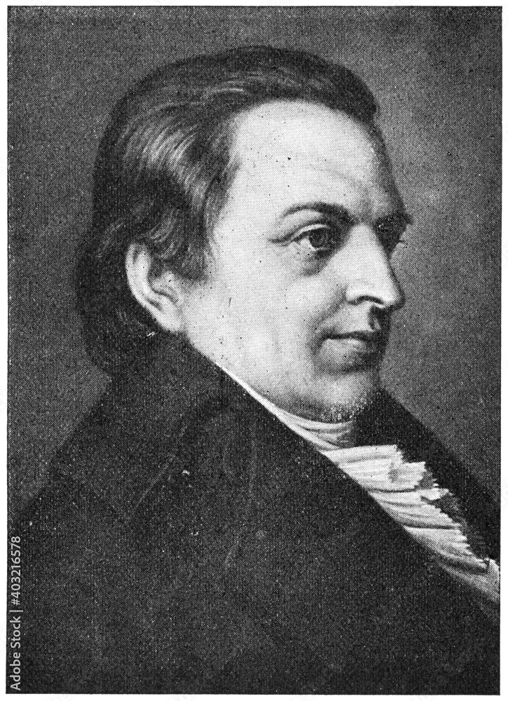 Portrait of Johann Gottlieb Fichte - a German philosopher who became a ...