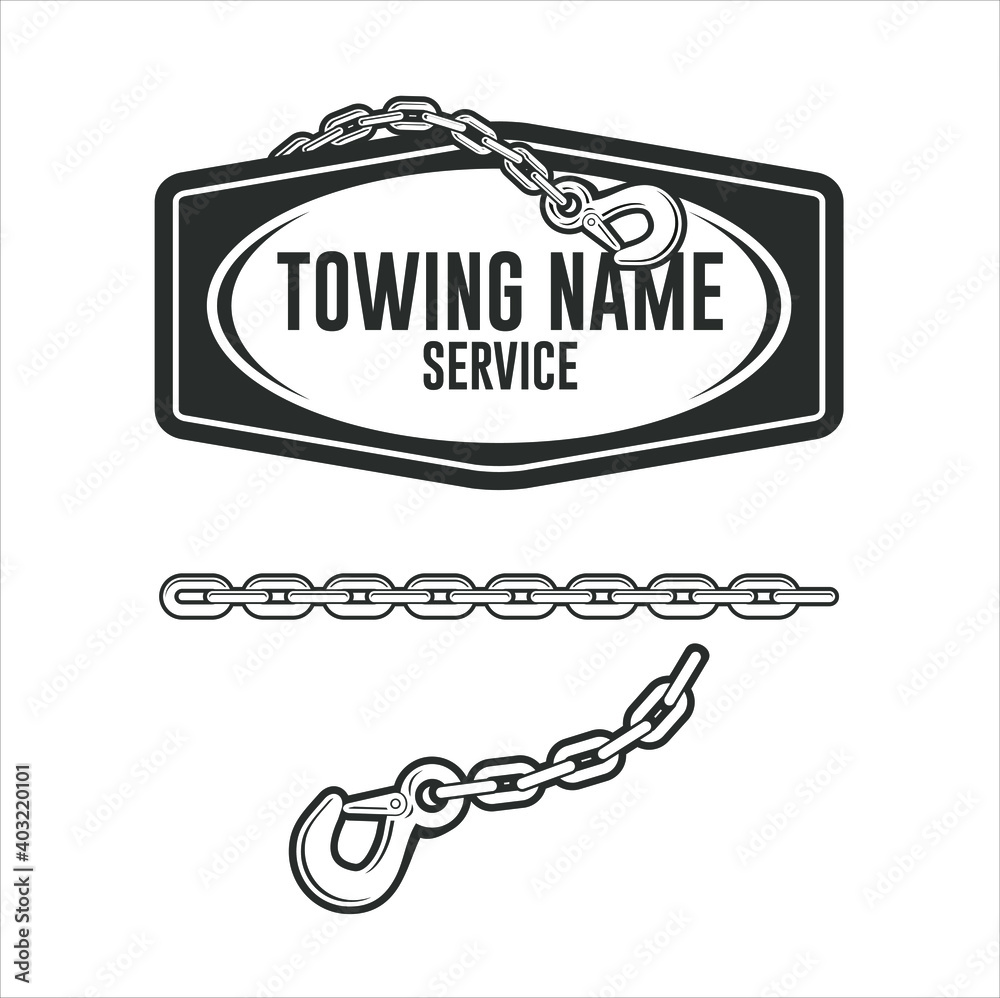 Logo template for towing service, vector art. Stock Vector | Adobe Stock