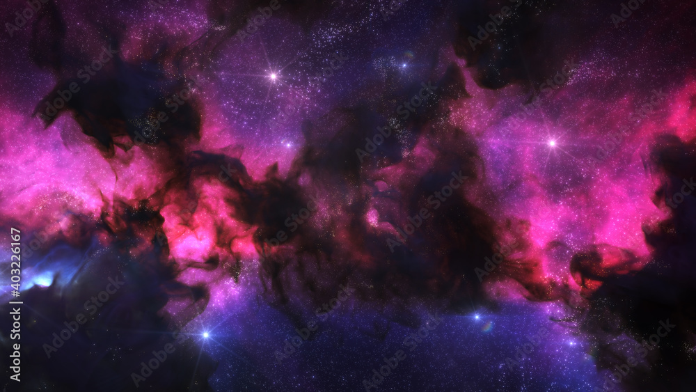 Outer Space Background with colorful Nebula Clouds and Stars. Galaxy ...