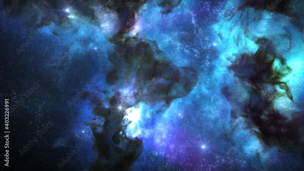 Cosmos Background with Colorful Nebula Clouds and Stars. Galaxy ...