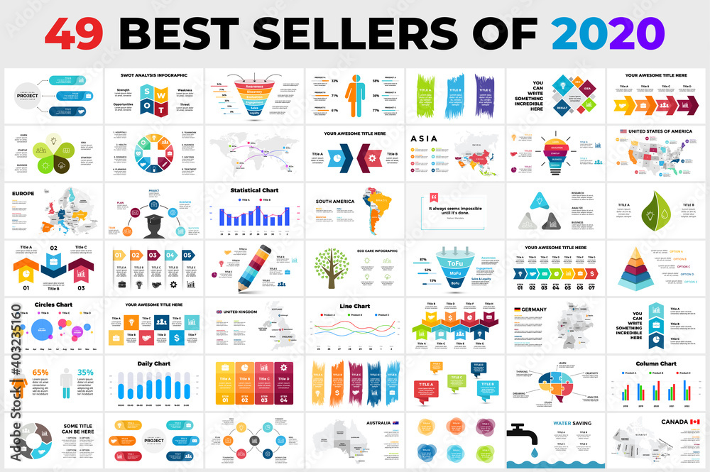 49 Best-Selling Vector Infographics of 2020. Presentation slide ...