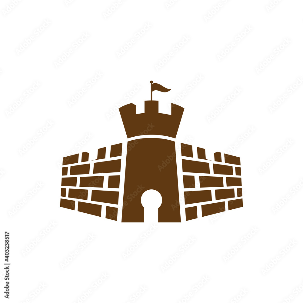 Fort building logo design template Stock Vector | Adobe Stock