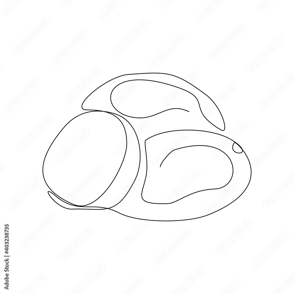 Continuous line drawing whole healthy organic potatoes for farm logo ...