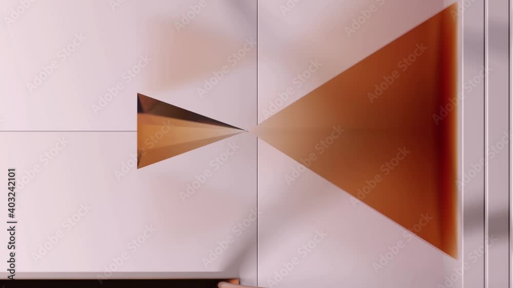 White and golden abstraction with one large triangle and a small ...
