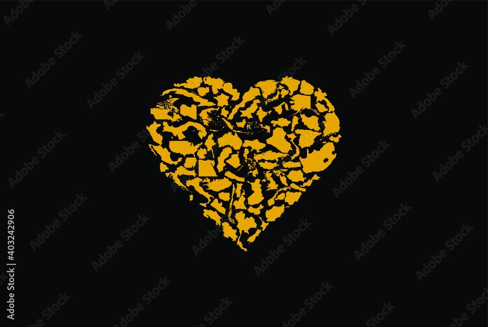 World map love Respect In Diversity Black Dark Background Wallpaper ...