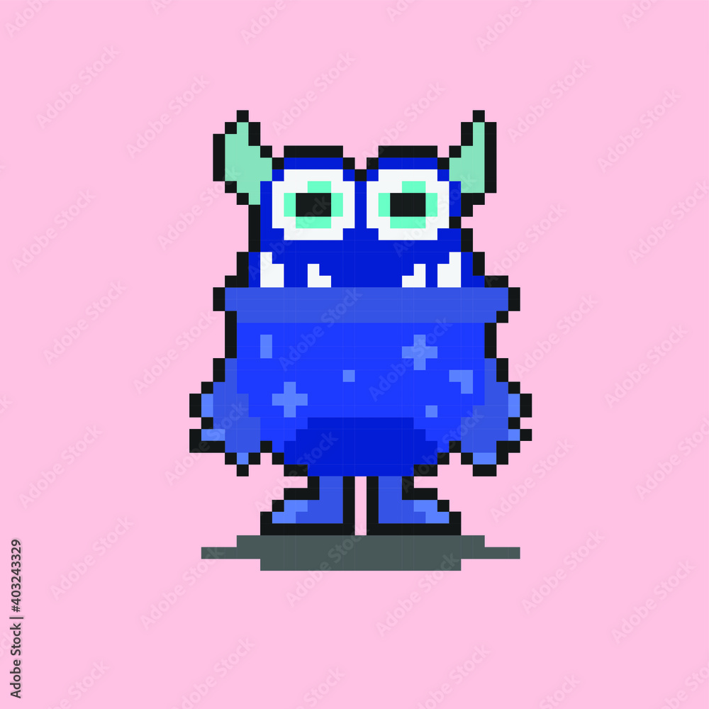 Monster vector illustration in pixel art Stock Vector | Adobe Stock