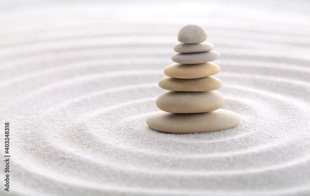 Seven balancing stones. Japanese zen garden meditation for ...