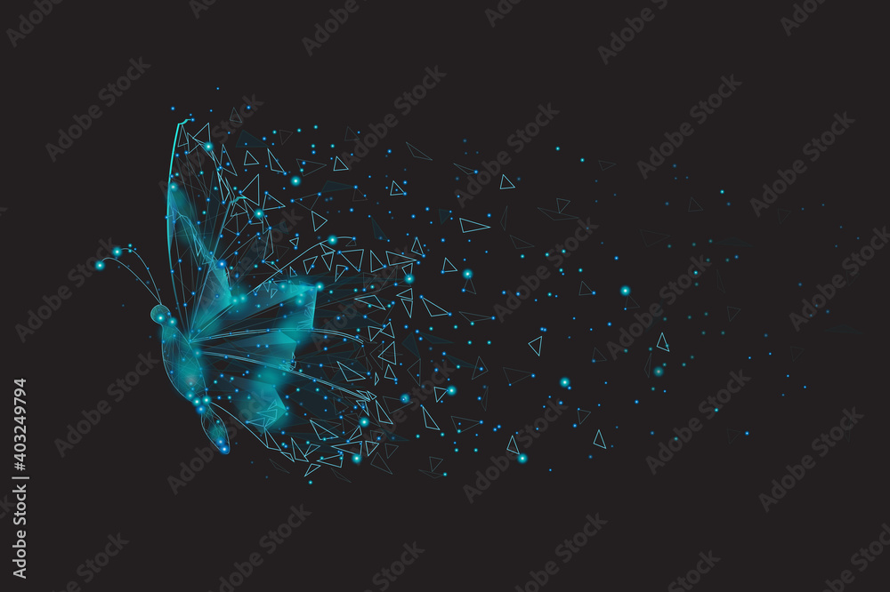 Butterfly digital isolated on background. Butterfly vector for banner ...