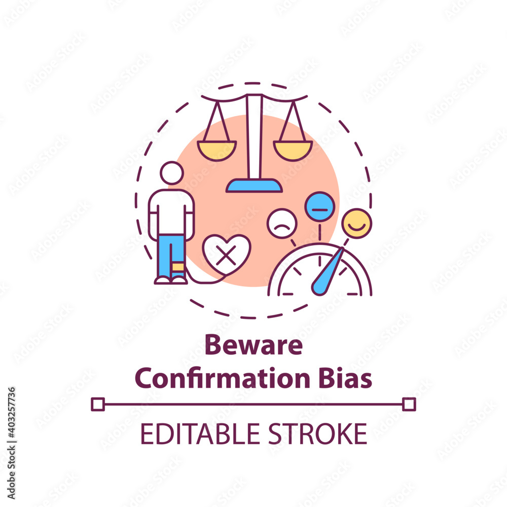 Bewaring Confirmation Bias Concept Icon Fake News Checking Tip Idea