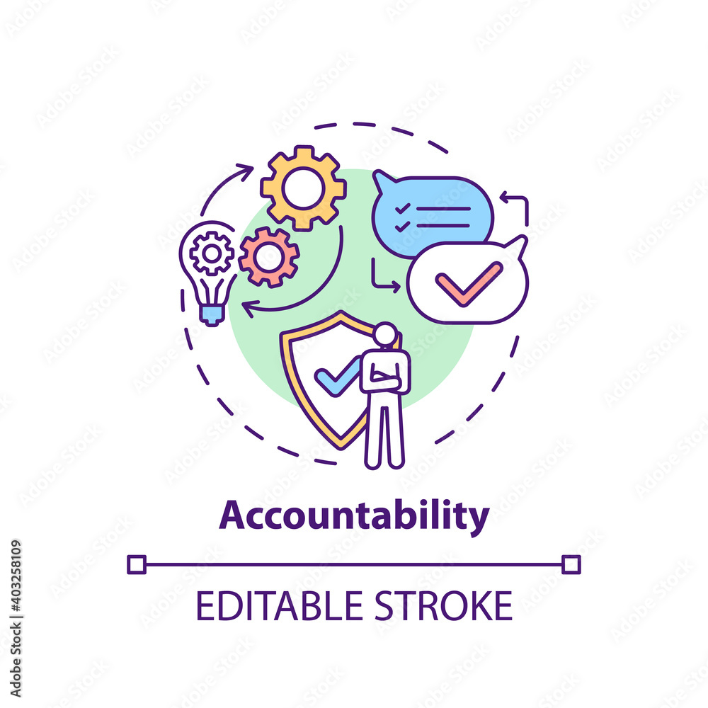 Accountability concept icon. Journalistic ethics standards idea thin ...