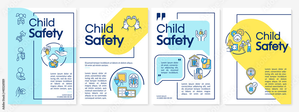 Child safety creative brochure template. Kids protection. Flyer ...