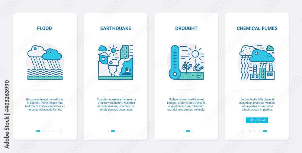 Eco environment problem, disaster ecocatastrophe vector illustration ...