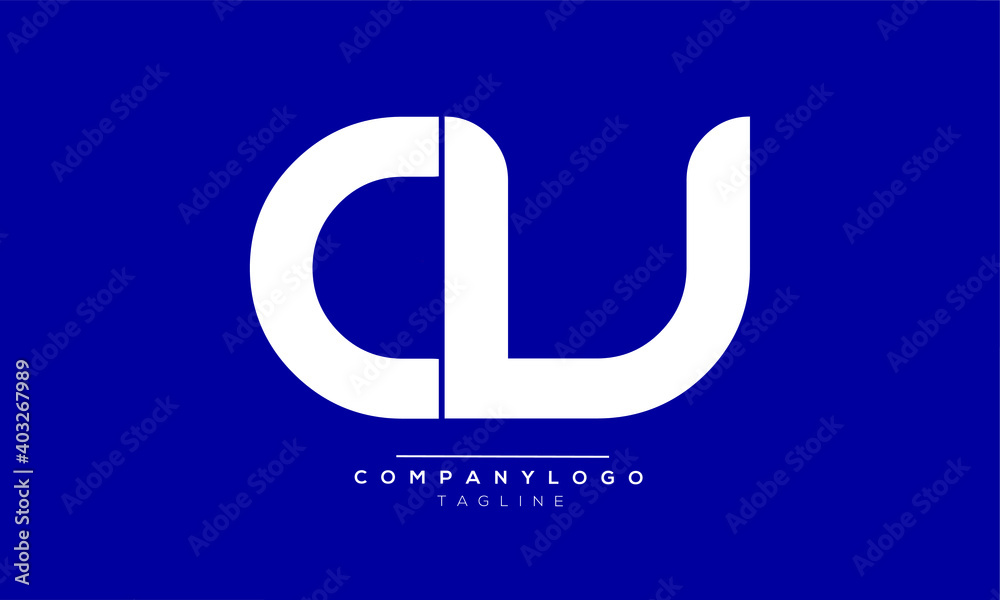 CU icon monogram letter text alphabet logo design Stock Vector | Adobe ...