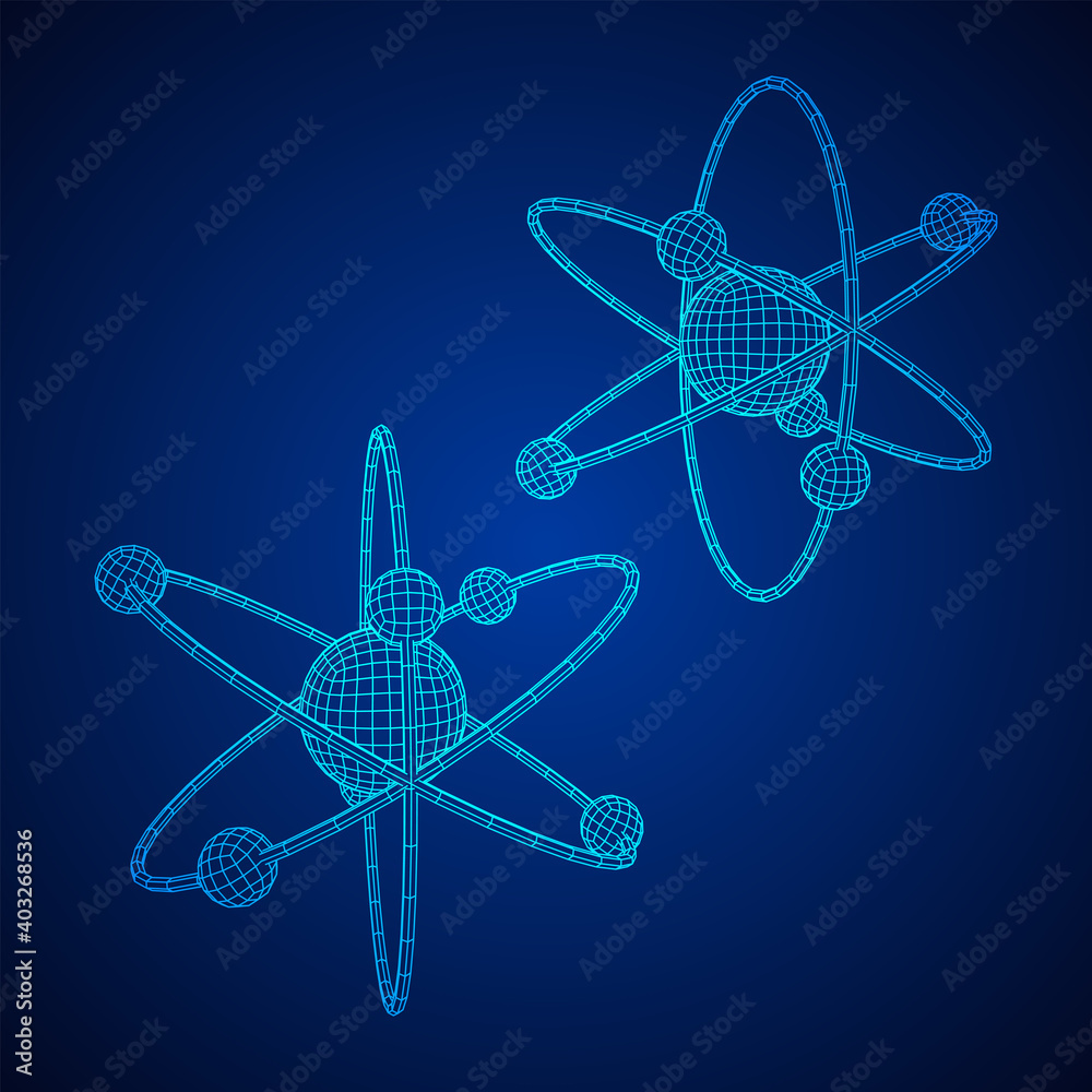 Planetary model of atom with nucleus and electrons Stock Vector | Adobe ...