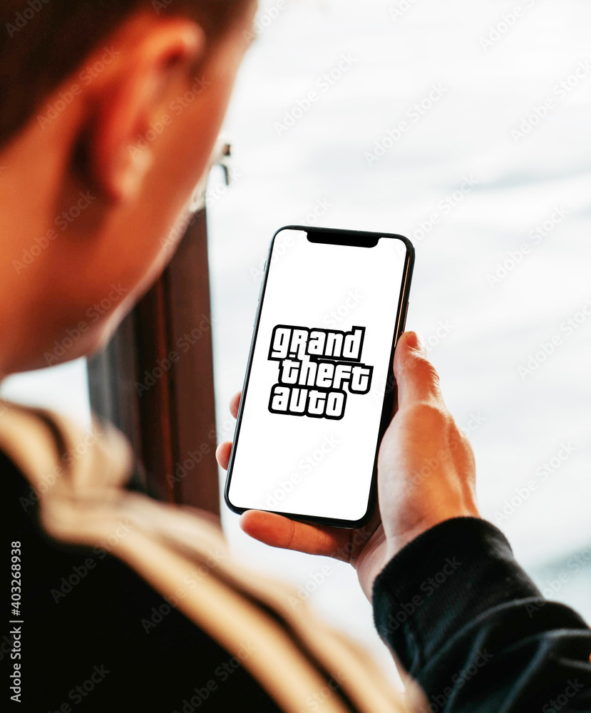 gta grand theft auto on glossy realistic texture Stock Illustration ...