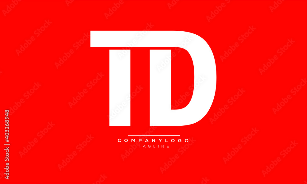 TD icon monogram letter text alphabet logo design Stock Vector | Adobe ...