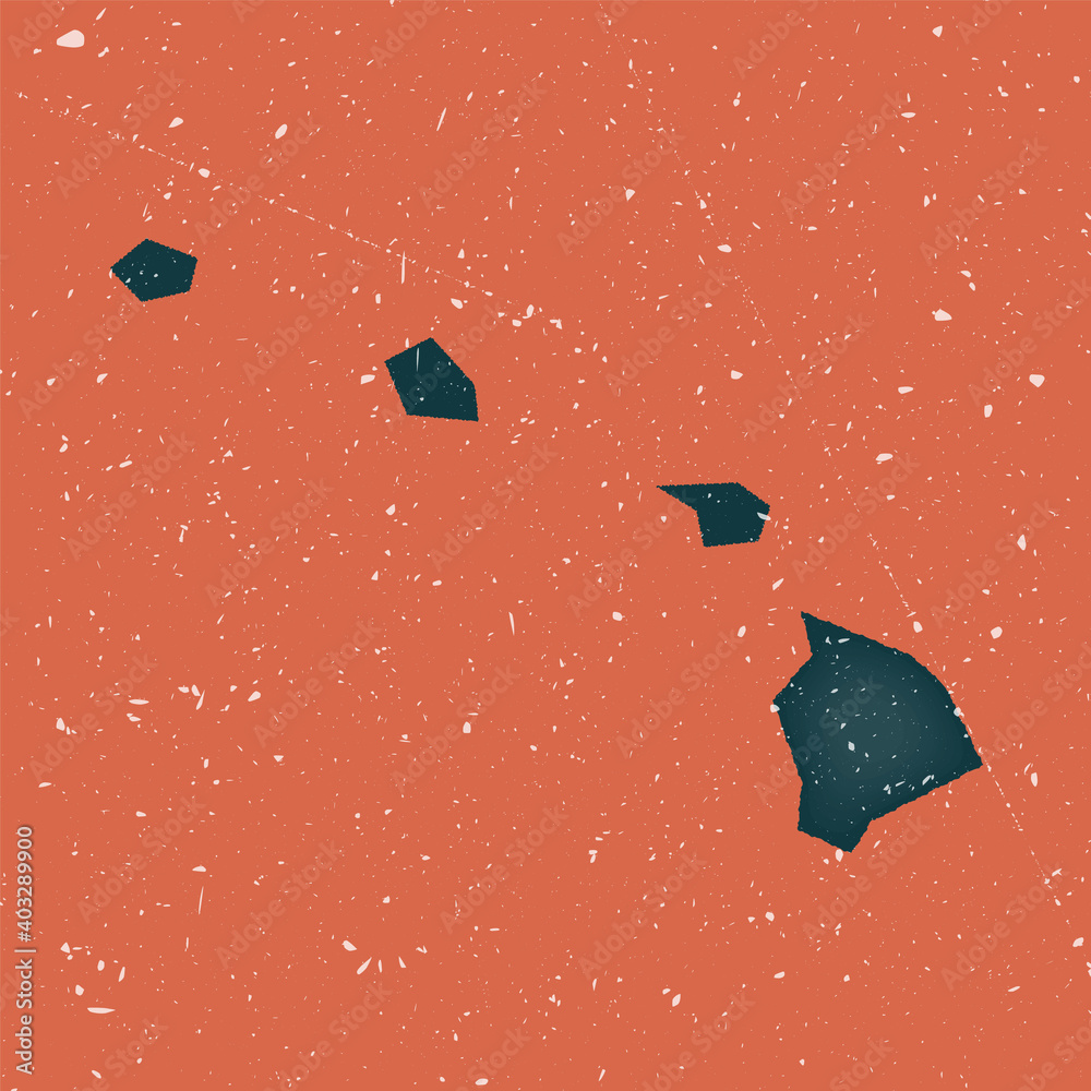 Hawaii vintage map. Grunge map of the us state with distressed texture ...