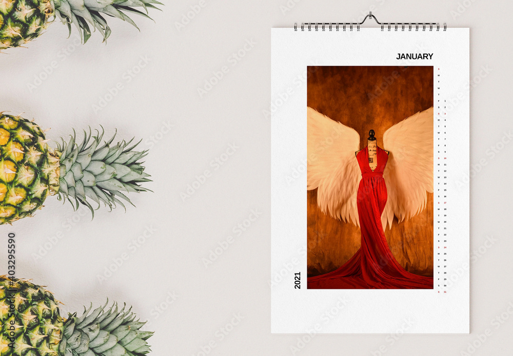Fashion 2021 Wall Calendar Layout Stock Template | Adobe Stock