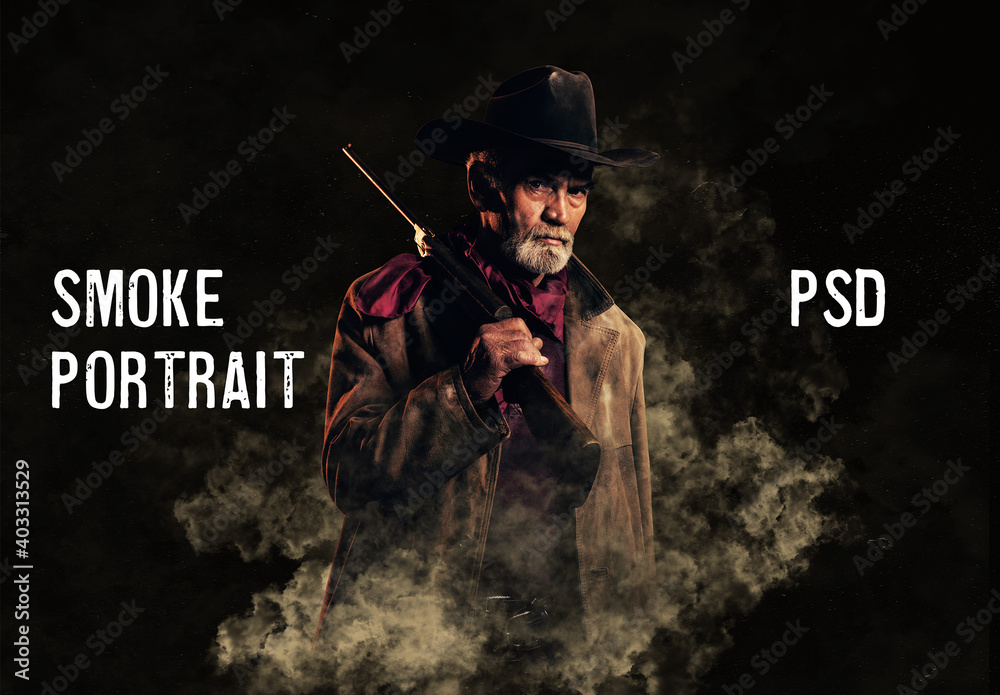 Cinematic Smoke Portrait Effect Mockup Stock Template | Adobe Stock