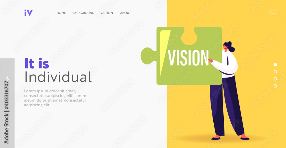 Core Values Concept for Landing Page Template. Tiny Businesswoman Hold ...