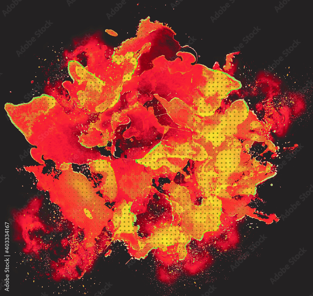 Red Explosion Art