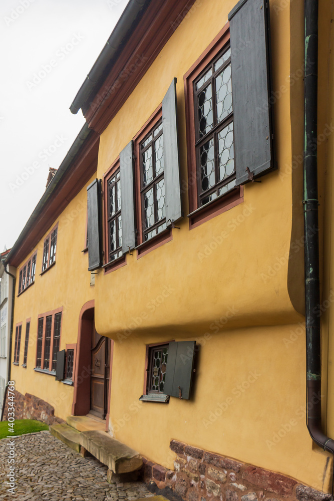Street view rustic windows and doors of the house where the famous ...