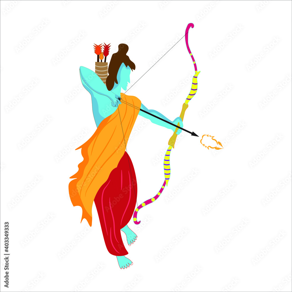 Shree Ram vector illustration in indian festival of dussehra. Stock ...