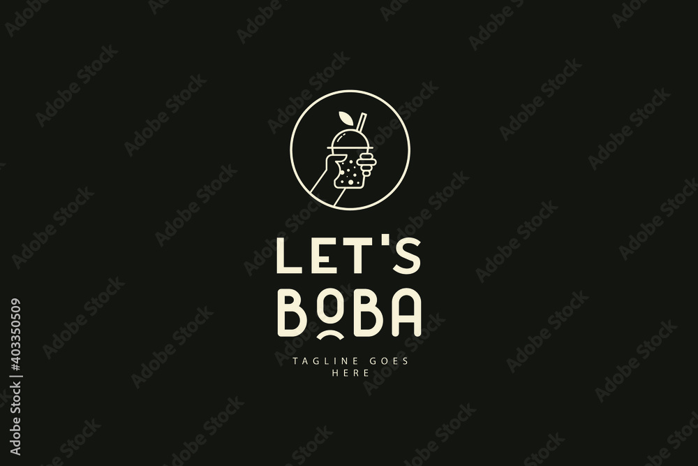 Boba Logo Design Stock Vector | Adobe Stock