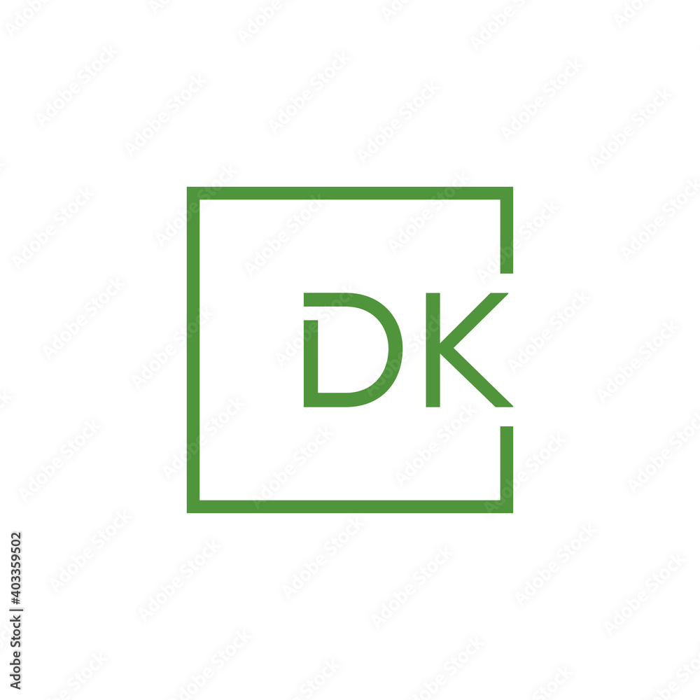Creative initial letter DK square logo design concept vector Stock ...