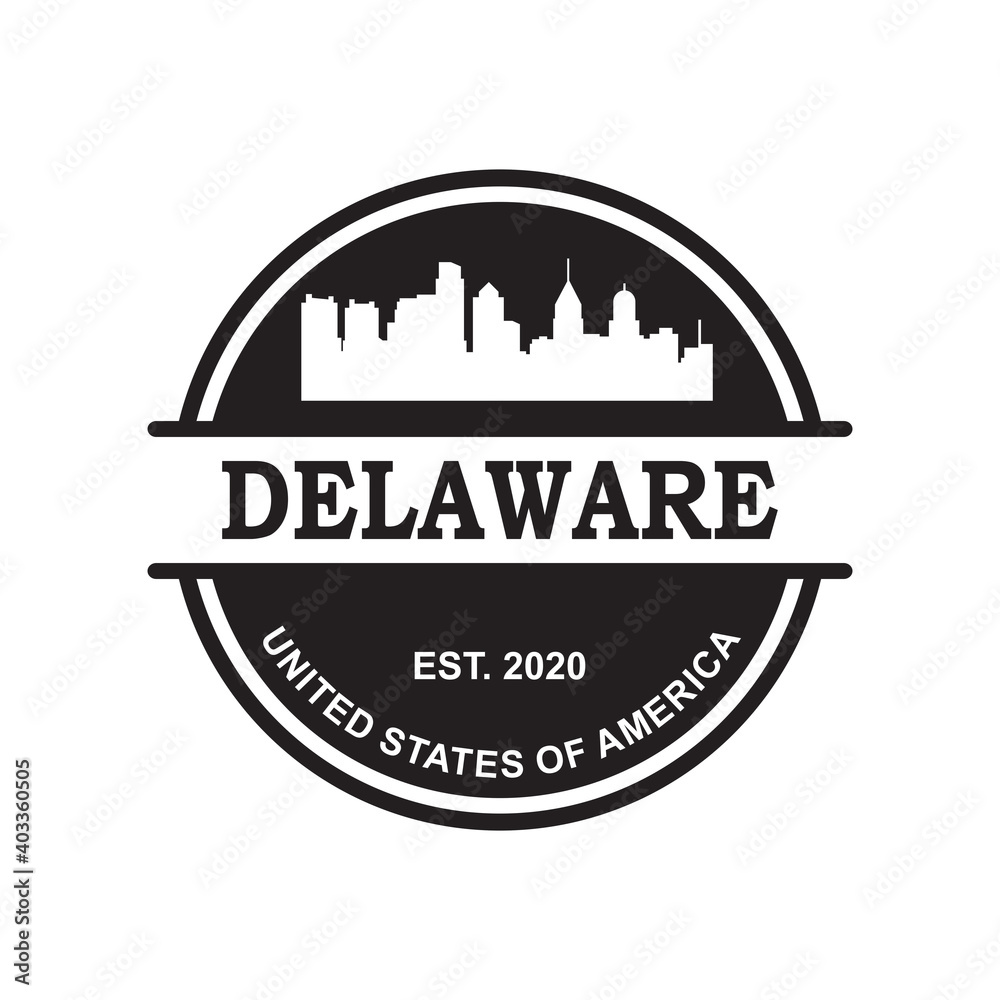 delaware skyline silhouette vector logo Stock Vector | Adobe Stock