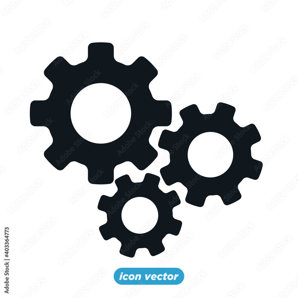 Gear icon template color editable. Gear settings symbol vector ...