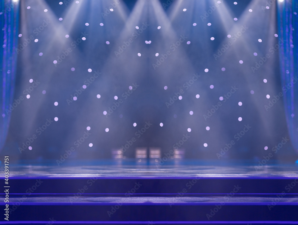 Stage light and smoke on stage, lighting and spotlights. Stock Photo ...