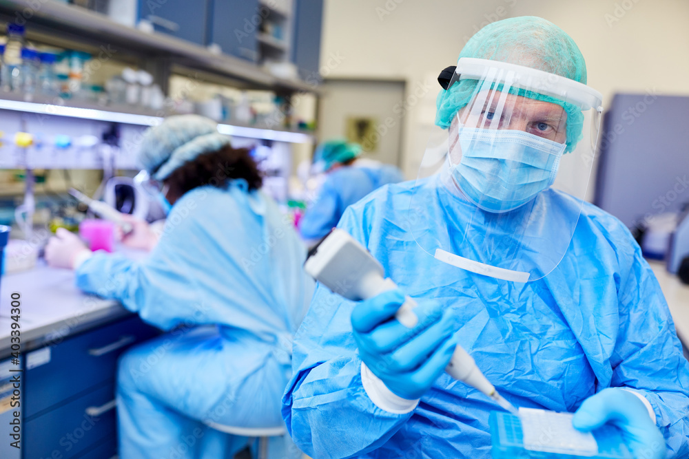 Laboratory Assistant In The Laboratory Examines Covid 19 Tests Stock laboratory-assistant-in-the-laboratory-examines-covid-19-tests-stock
