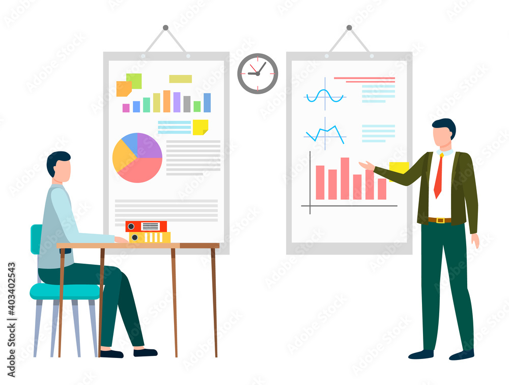 Vektorová Grafika „boss Explaining Details Of Business Project To