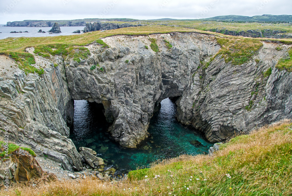 Dungeon Provincial Park Sea Caves Bonavista Newfoundland Stock Photo ...