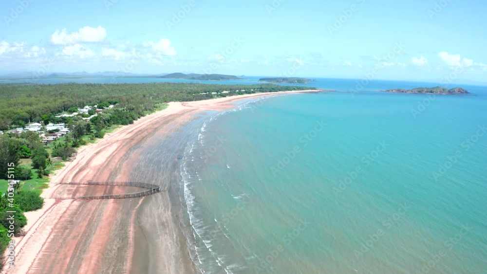 Mackay region and Whitsundays aerial drone image with blue water and ...