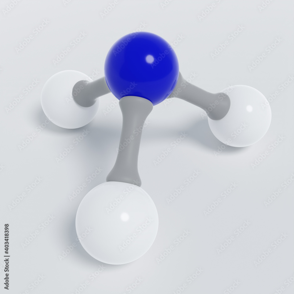 Ammonia molecule NH3 3d render Stock Illustration | Adobe Stock