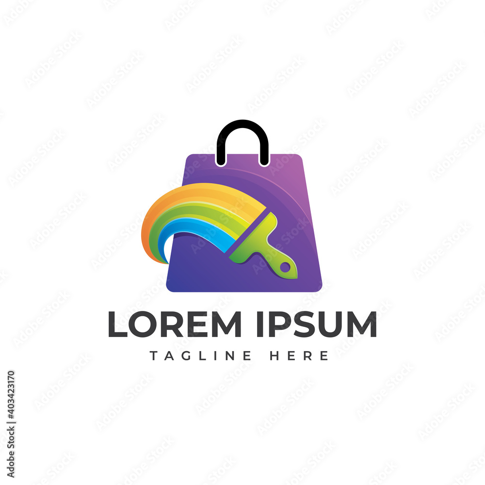 Paint shop logo design vector template Stock Vector | Adobe Stock