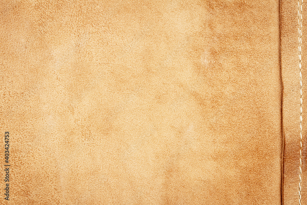Genuine brown leather texture background. Back side. Stock Photo ...