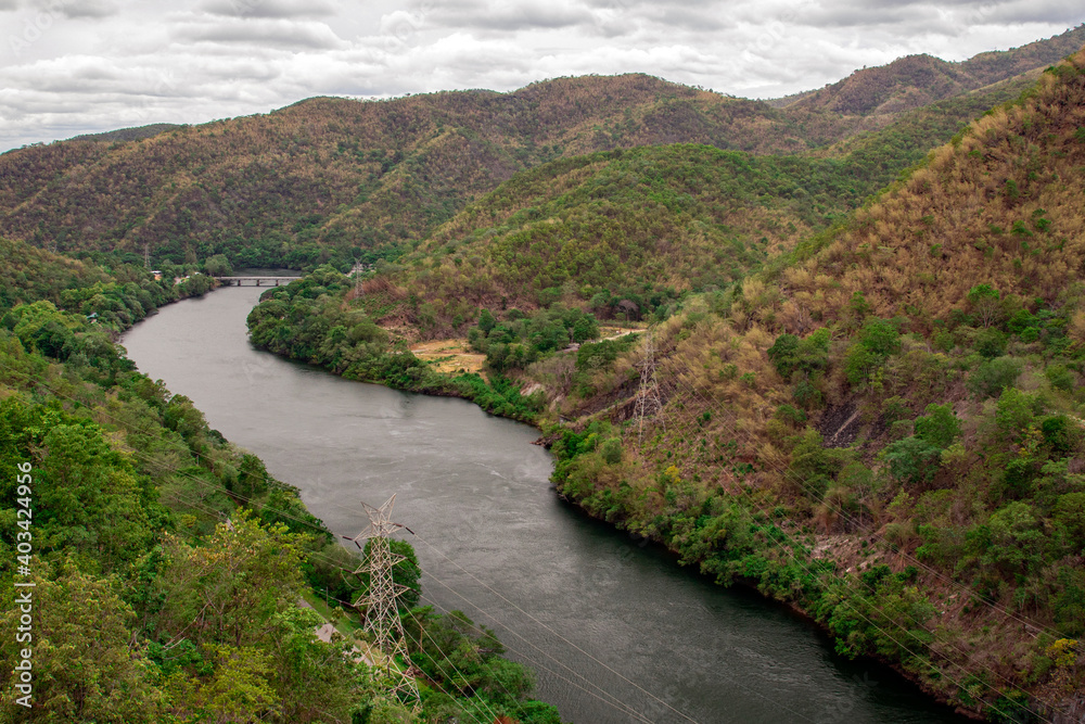 The Ping River line that runs from Bhumibol Dam. Hydro Power Electric ...