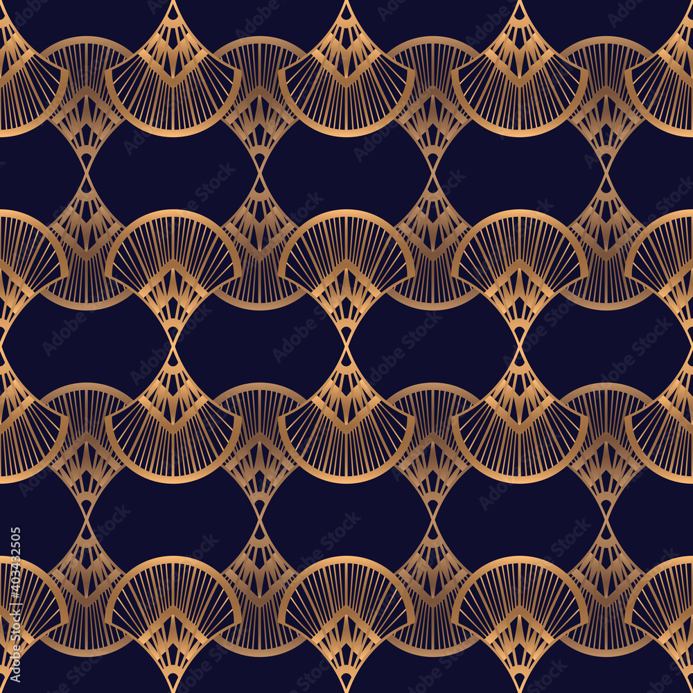 Art deco luxury pattern seamless. Vintage 1920s motif gold black ...