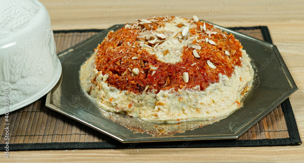 famous indian and pakistani baked gajer halwa carrot halwa Stock Photo ...