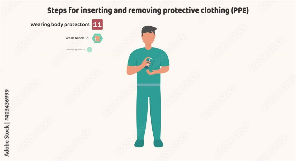 Video Stock Procedures for wearing and removing medical protective ...