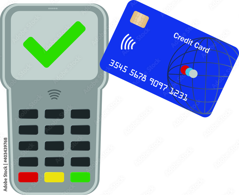 Credit card contactless payment accept, nfc, credit card reader Stock ...